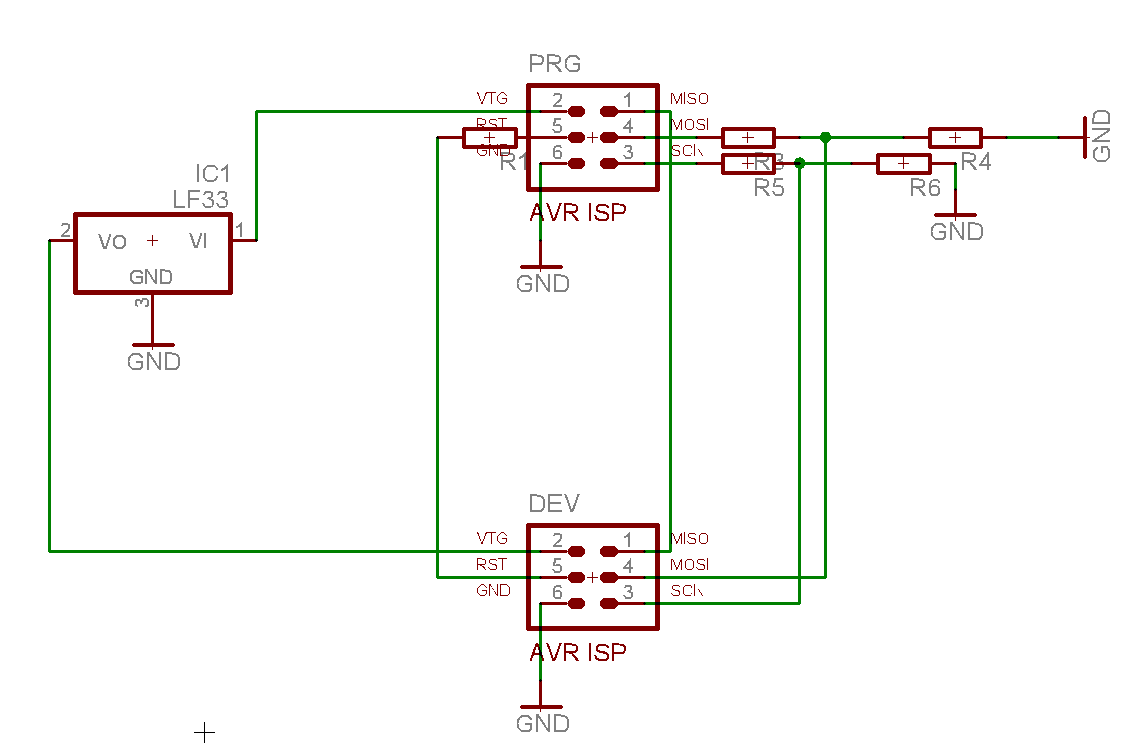 AVR 6-pin ISP 5V to 3.3V